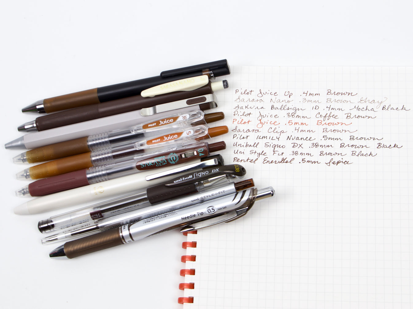 Brown Pen Sampler Set - Tokyo Pen Shop