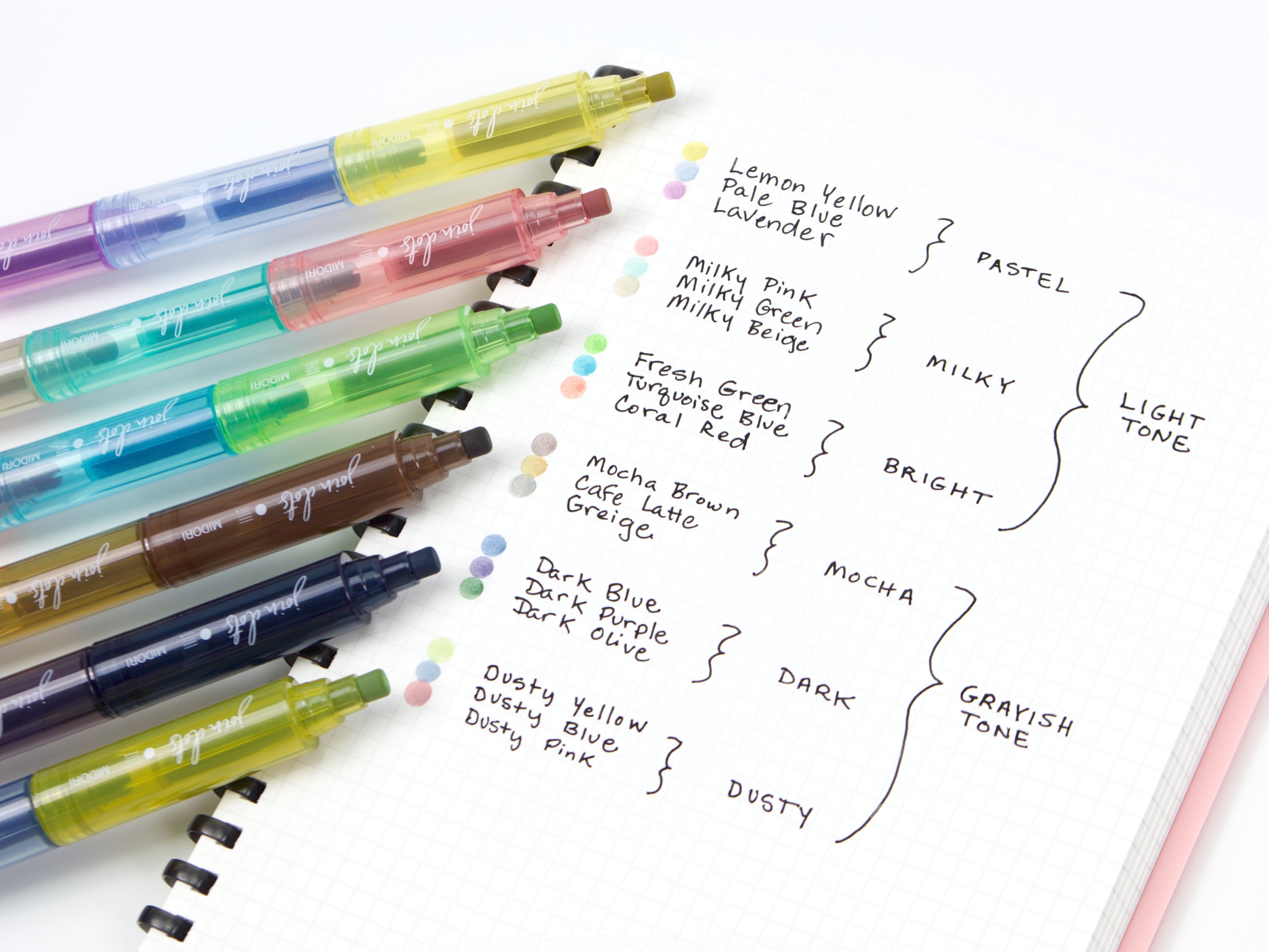 Midori Join Dot 3 Color Marker Triple Set - Tokyo Pen Shop