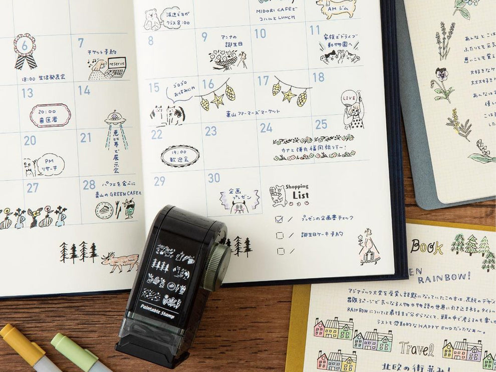 Midori Paintable Stamp Date and Frame - Tokyo Pen Shop