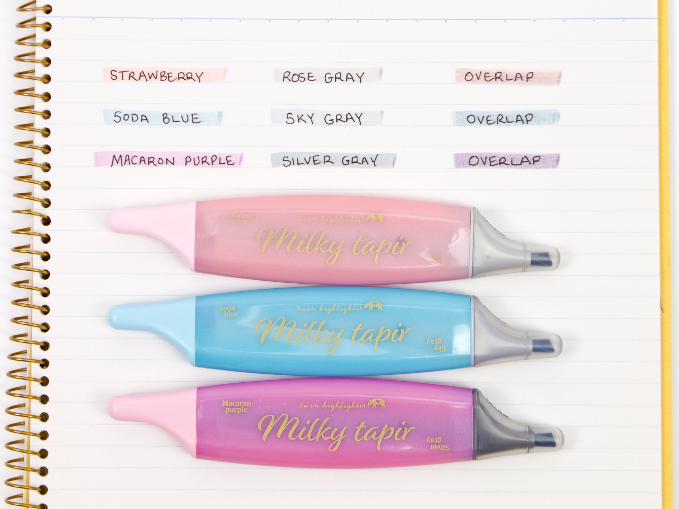 Kobaru Milky Tapir Scented Highlighters 3 Color Set - Tokyo Pen Shop