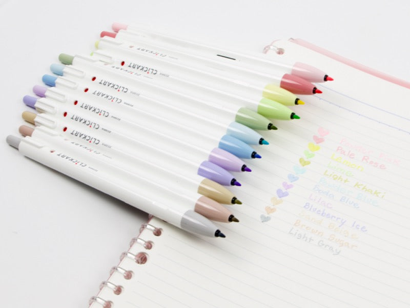 Zebra Click Art 12 Color Pale Set – Tokyo Pen Shop